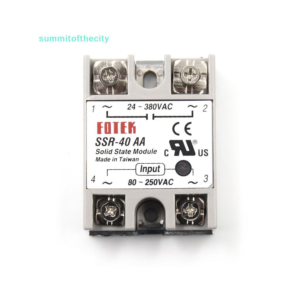 Relé De Estado Sólido summitofthecity SSR-40AA-H 40A , Na Verdade , 80-250V AC Para 90-480V 40AA ...