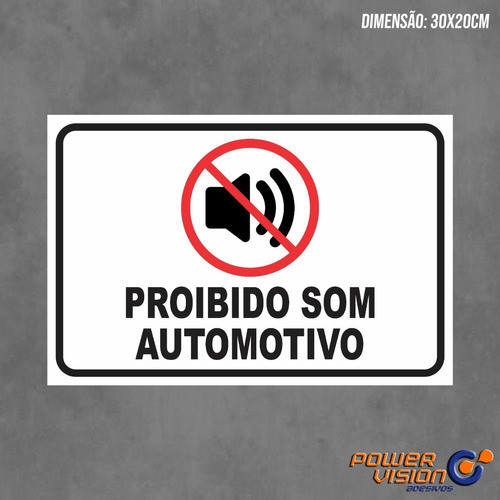 Placa Pvc Proibido Som Automotivo Lei Nacional 30x20cm | Shopee Brasil