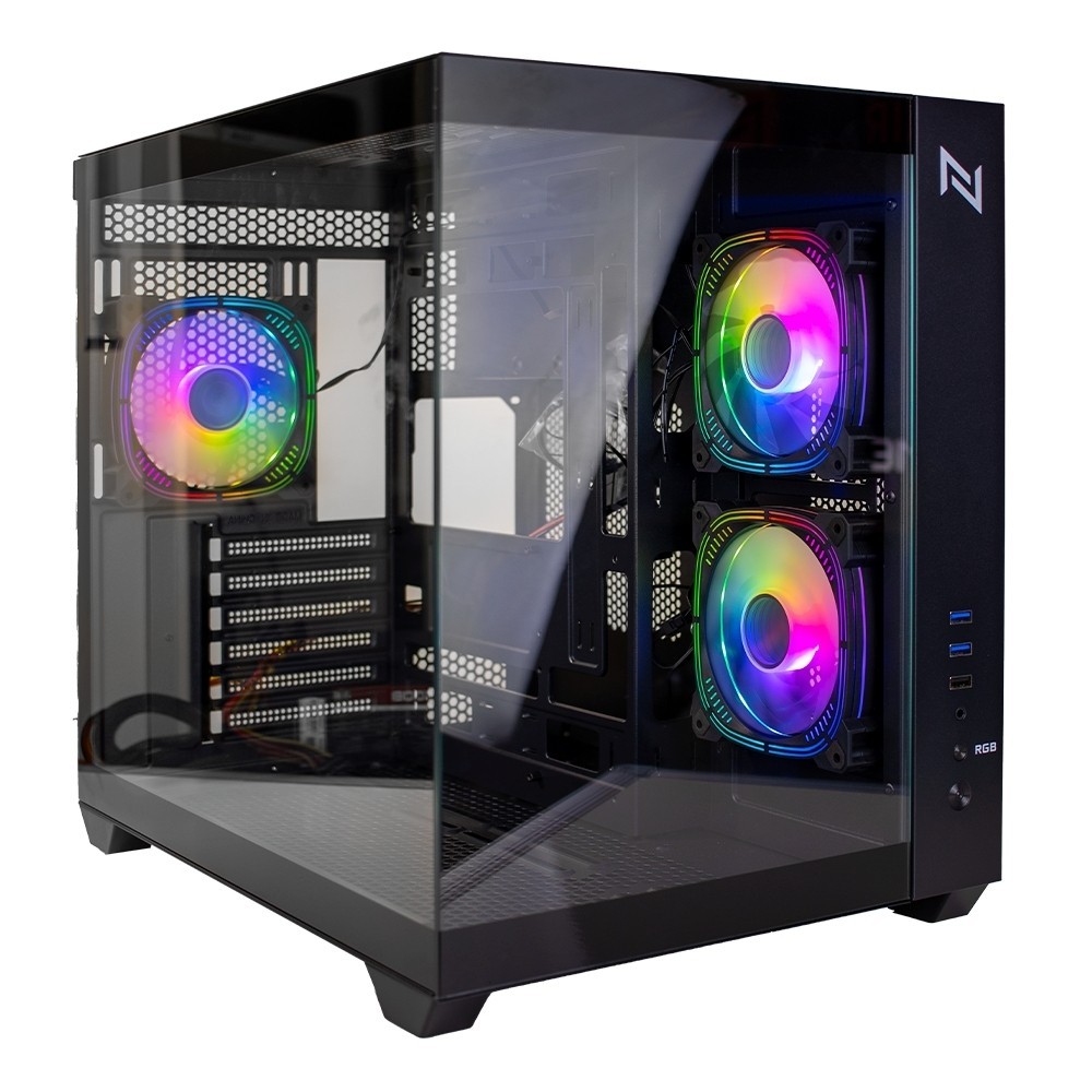 GABINETE GAMER NEOLOGIC AQUARIUM VIEW PRO, MID TOWER, 3 FANS ARGB, ATX ...