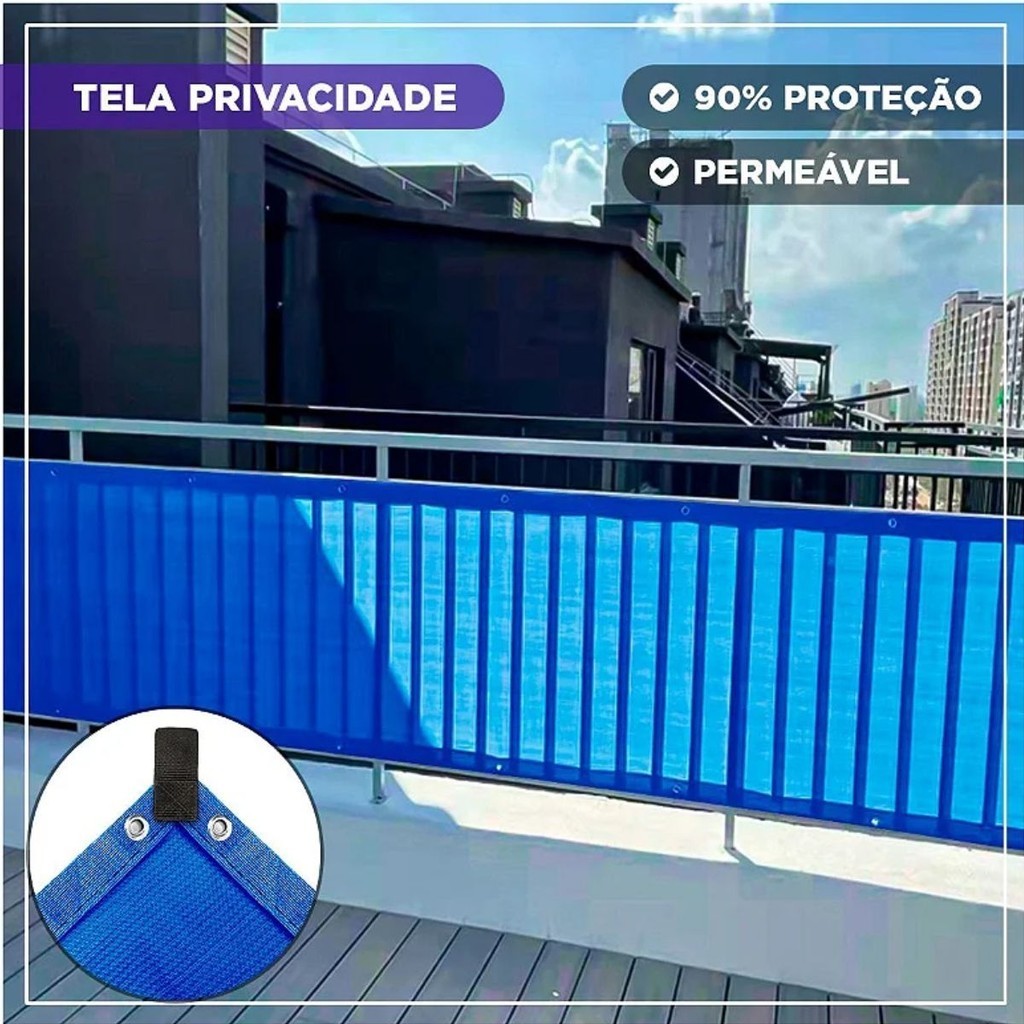 Tela Cerca de Privacidade e Proteção 3x1 Metros Trama 90% Com Ilhós a ...