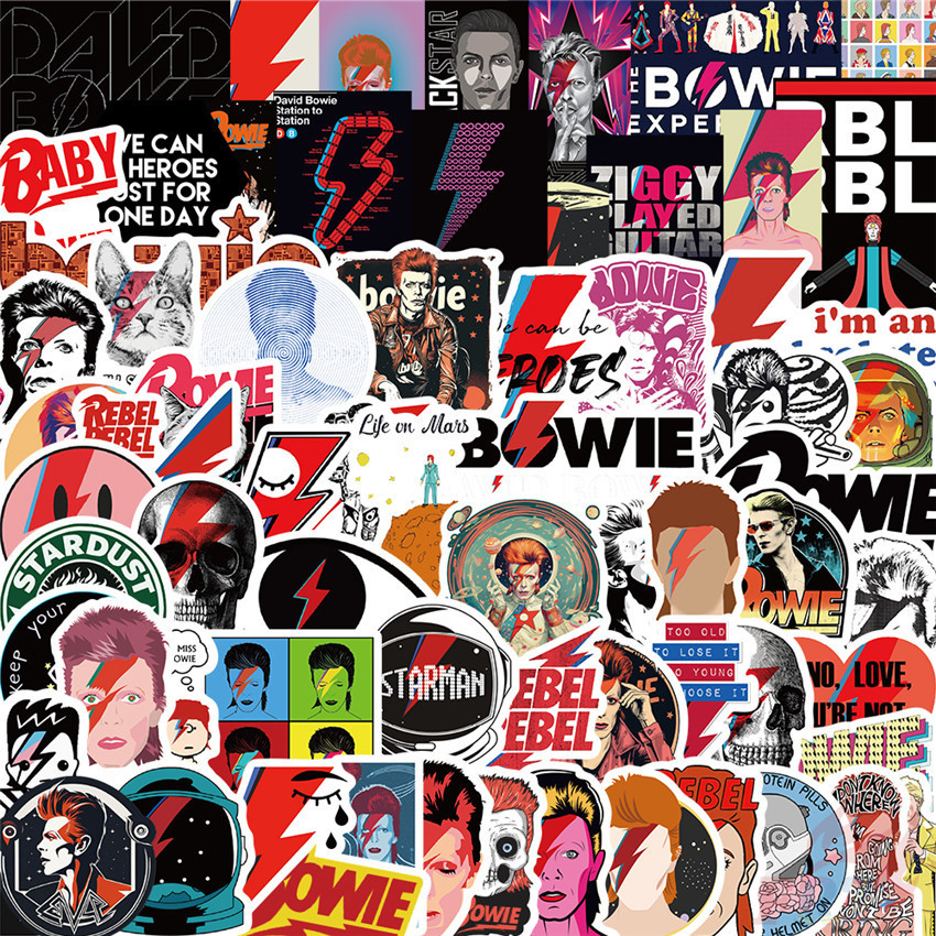 100Pcs/Set David Bowie . Adesivos Punk Rock Band Autocolantes À Prova D ...