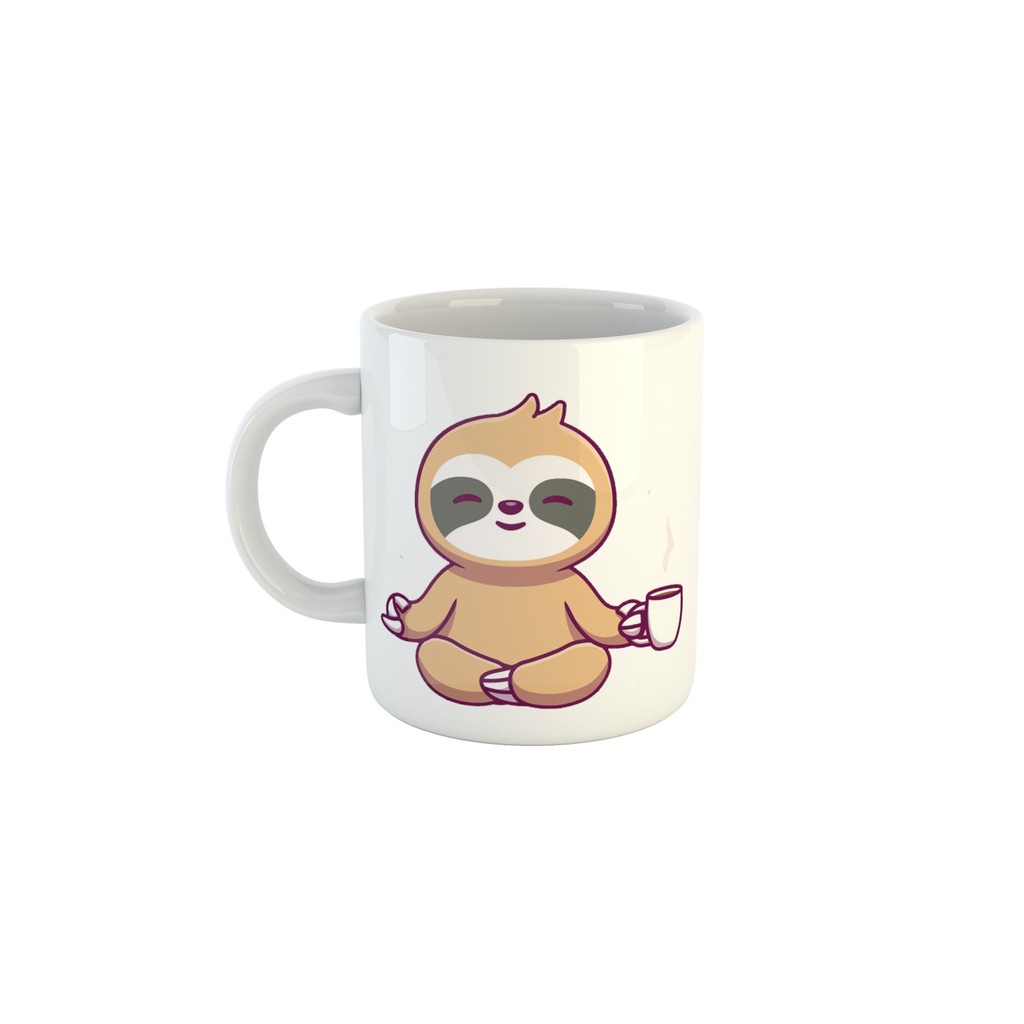 Caneca Preguiça Relaxada Yoga Desenho | Shopee Brasil