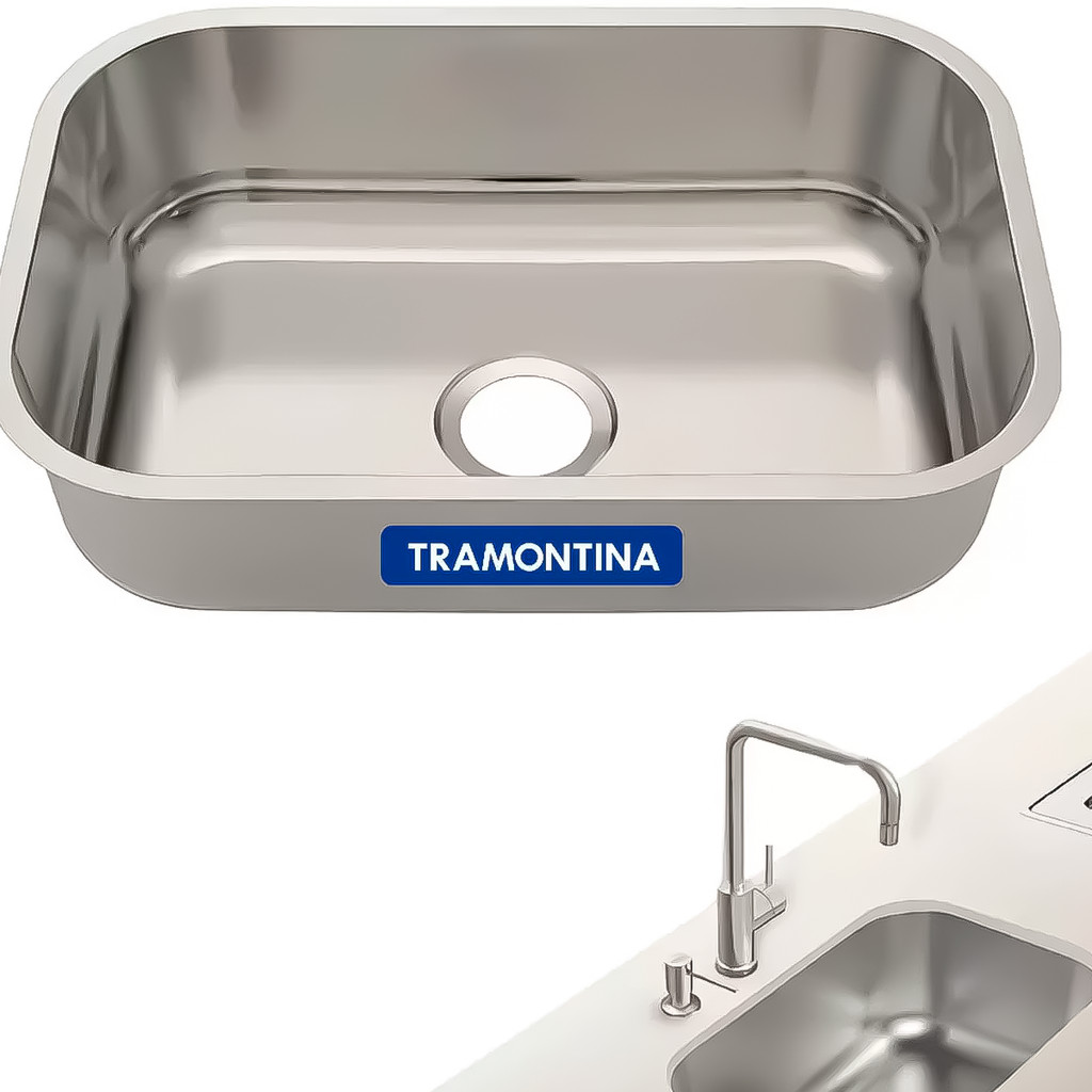 Cuba De Aço Inox Retangular Basic 47x30x14,5cm 18 Litros Tramontina ...