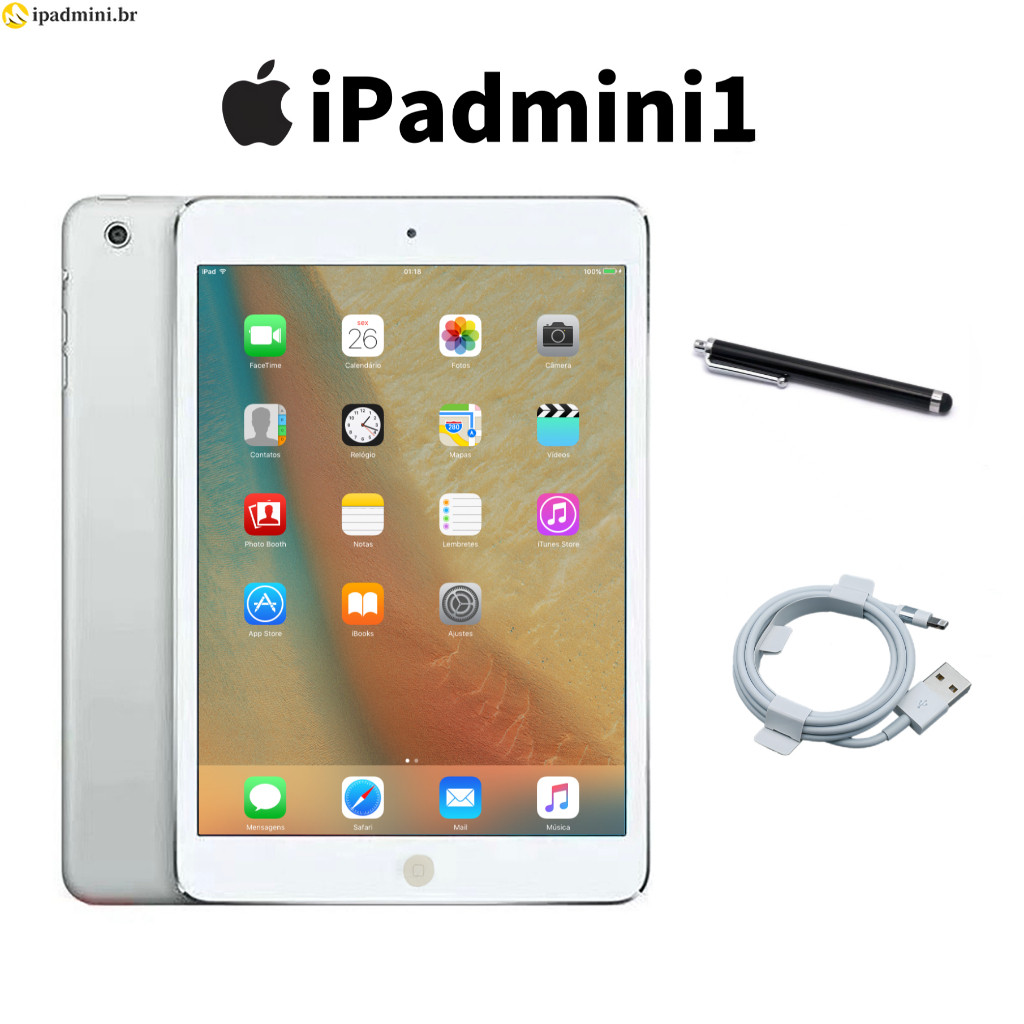 Ipad mini 1 (16G /32G /64GB) ios9.3.5 Tablet inteligente de segunda mão ...