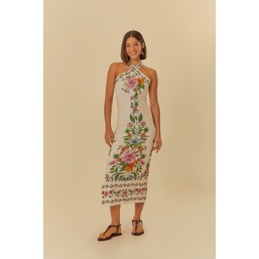 VESTIDO MIDI DELICADEZA DE FRUTA - FARM | Shopee Brasil