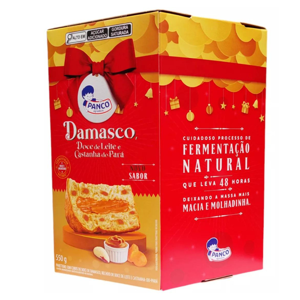Panettone Panco Damasco Doce De Leite Castanha Do Para 550g | Shopee Brasil