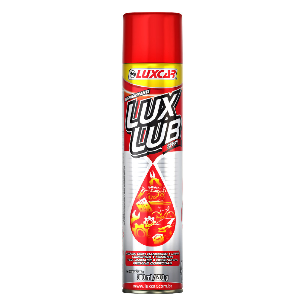 LUBRIFICANTE SPRAY 300ML AUTOMOTIVO MULTIUSO UNIVERSAL LUXLUB LUXCAR ...