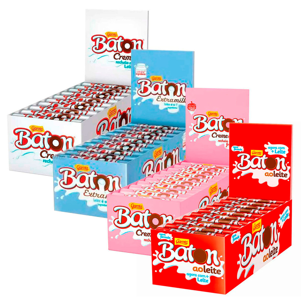 Caixa 30X16g Baton Chocolate Ao Leite Sabores Garoto Original | Shopee ...