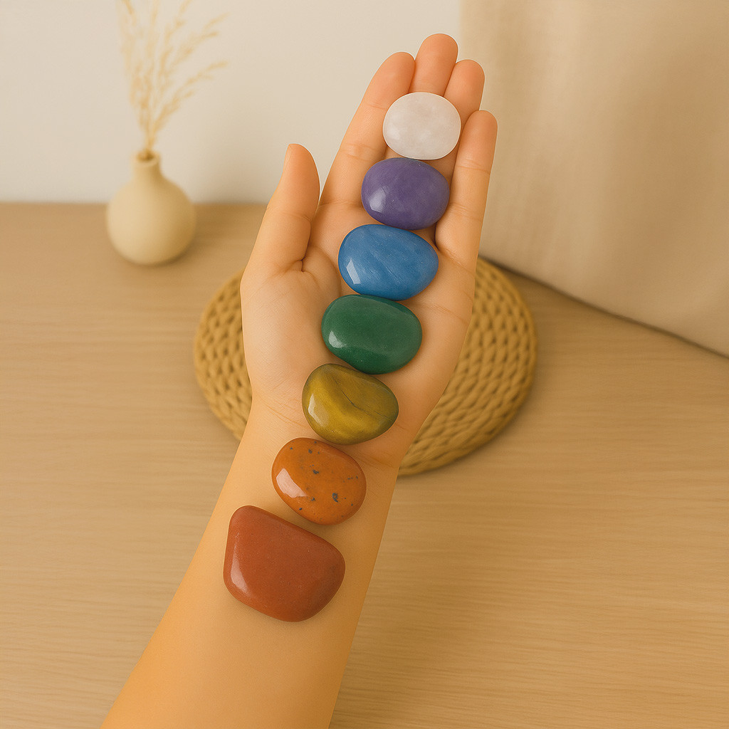 Kit 7 Chakras Pedras Roladas Naturais - M | Shopee Brasil