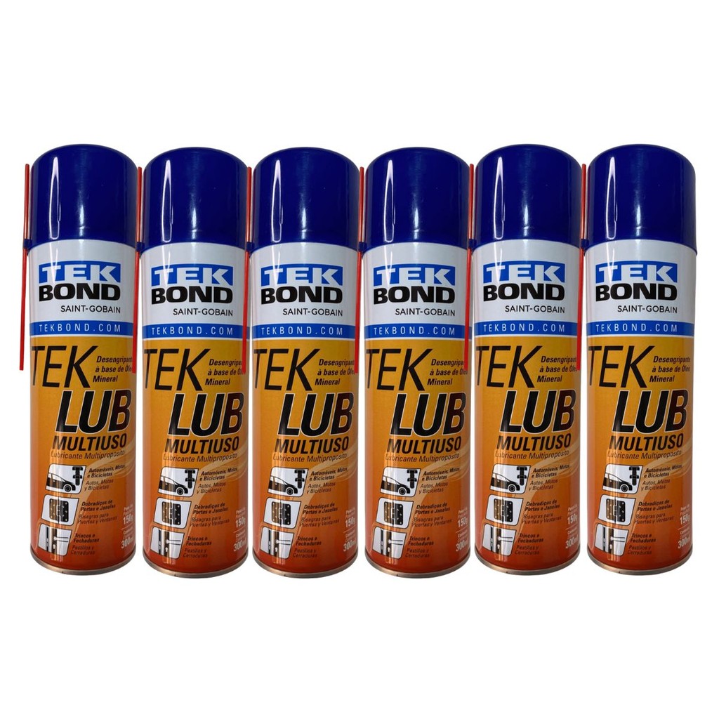 Kit 6x Spray Desengripante Tek Lub 300ml 150g - Tekbond | Shopee Brasil