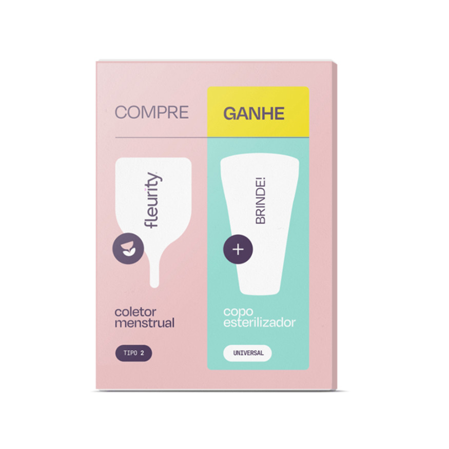 KIT FLEURITY - COLETOR MENSTRUAL TIPO 2 (- 30 ANOS) + COPO ...