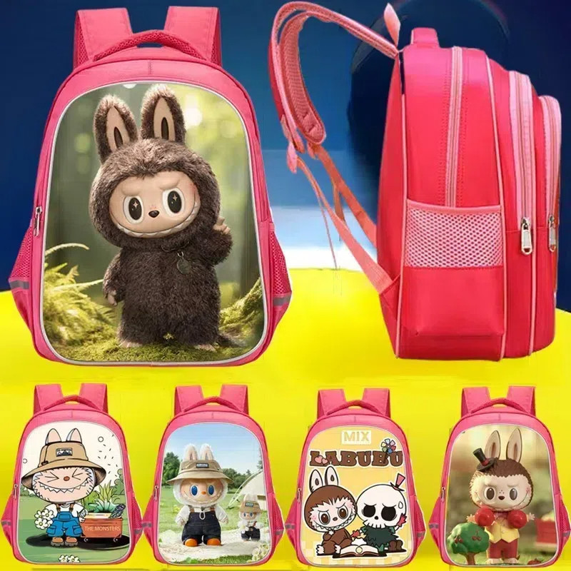 Mochila Infantil Labubu Bolsa Escolar Escola Primária 3 Camadas Grande ...
