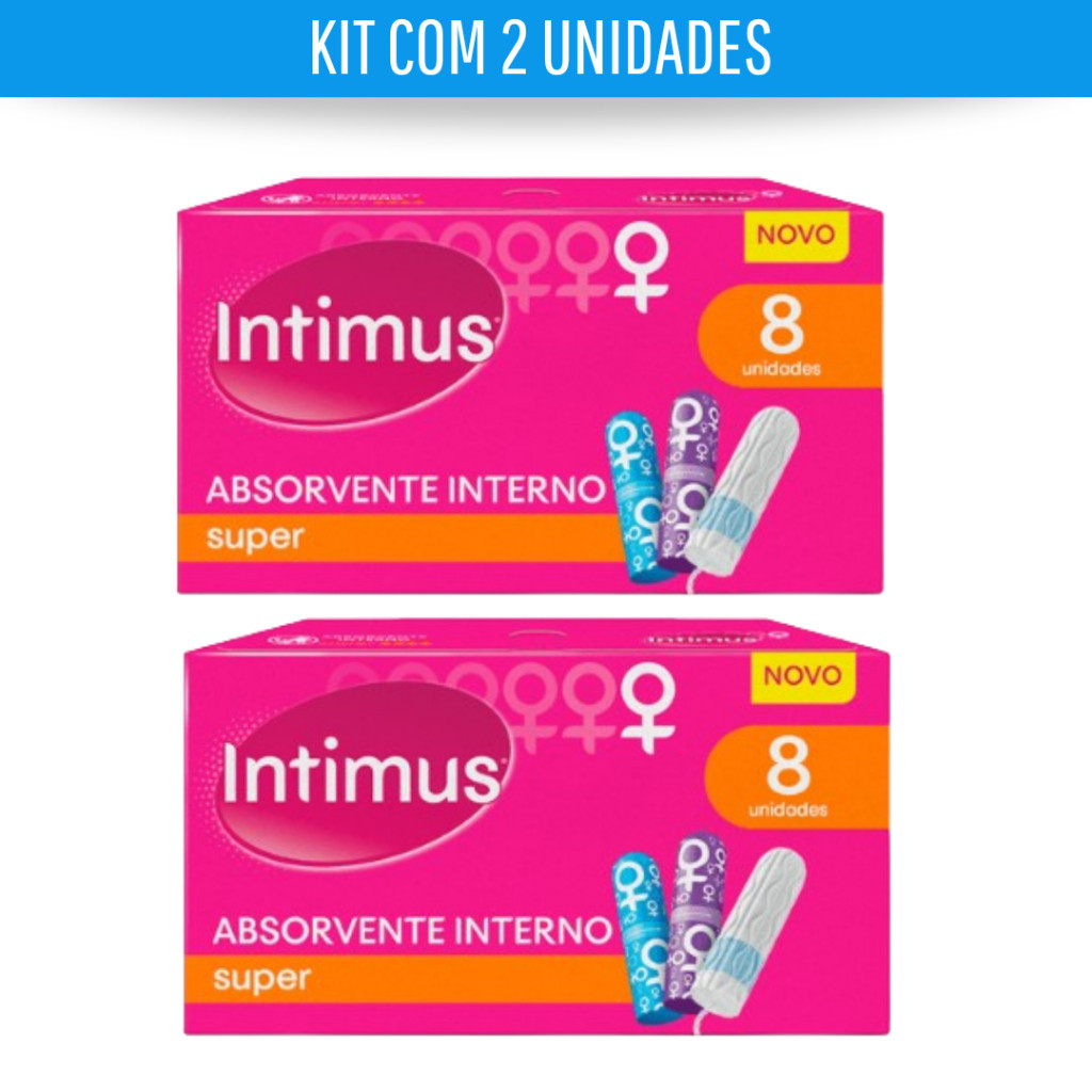 Kit Absorvente Interno Intimus Super Com 8 Unidades- Kit com 2 Pacotes ...
