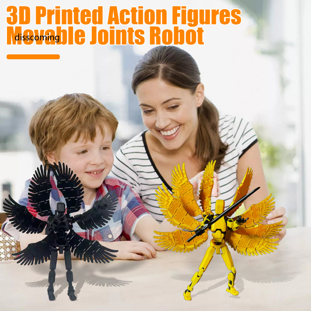 Robot Collectible Toy Articulated Action Figure Angel Wing with Movable ...