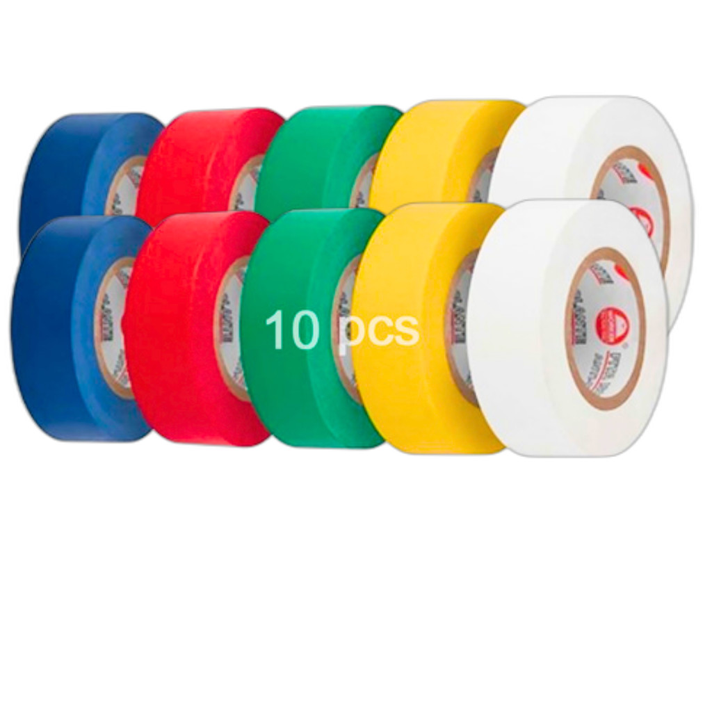 Fita Isolante Colorida 10 unidades 5m x 18mm Anti-Chamas Profissional ...