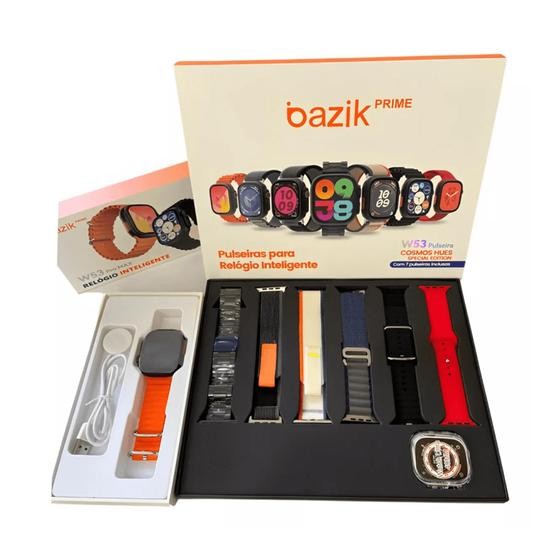 Relogio inteligente w74 com 7 pulseiras - Bazik prime | Shopee Brasil