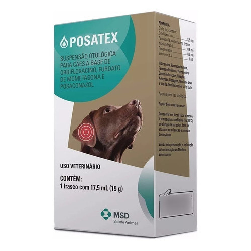 Posatex 17,5ml Otite Em Cães Anti-inflamatório Remédio Msd | Shopee Brasil