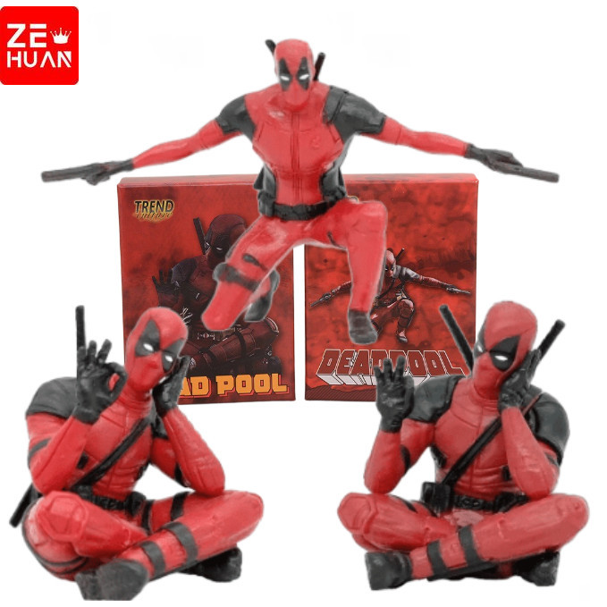 6cm Deadpool 3 Action Figure Sitting Posture Model Anime X-Men action ...