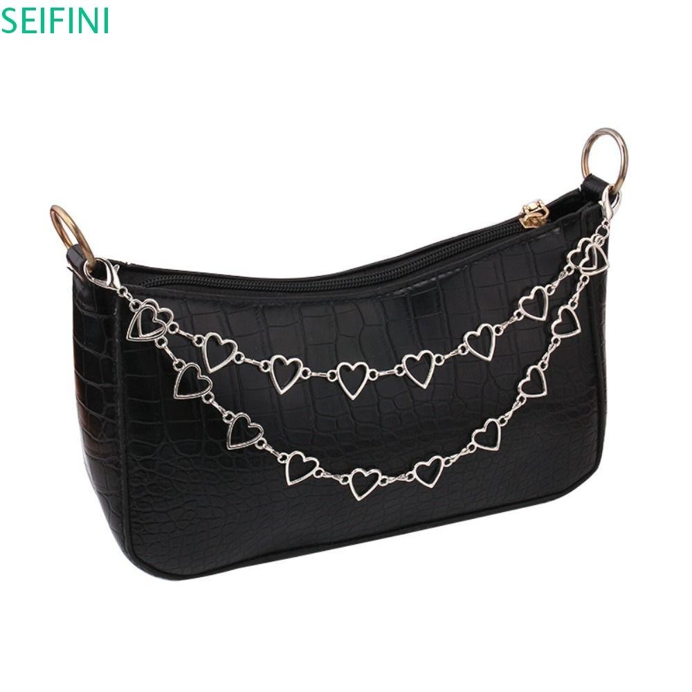 Correia De Corrente De Metal Multicamadas SEIFINI , Bolsa Com Coração ...