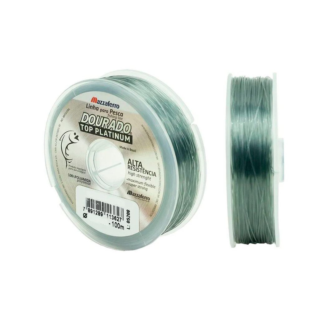 Linha Mono Dourado Top Platinum 300m 0,35mm Mazzaferro | Shopee Brasil