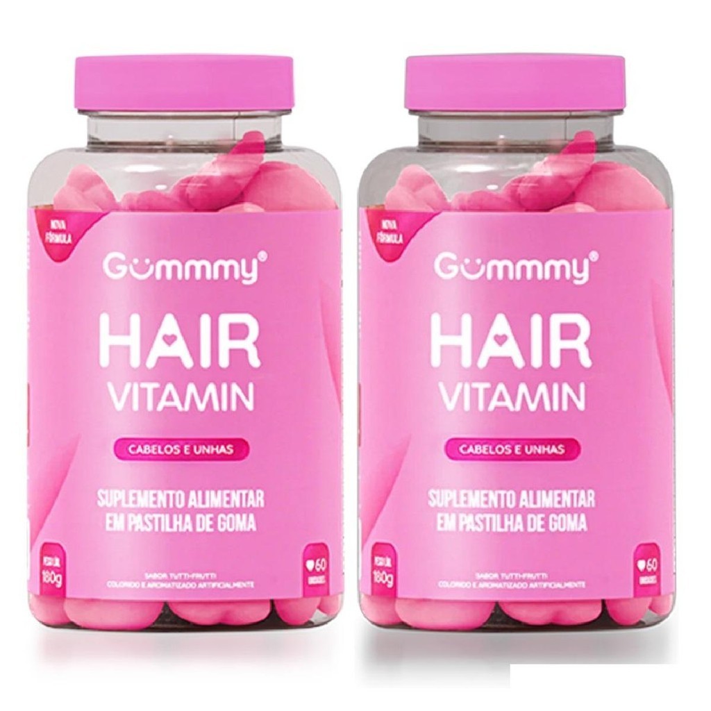 Kit Gummy Hair Vitamin Tutti-Frutti C/ 2Un De 60 Pastilhas | Shopee Brasil