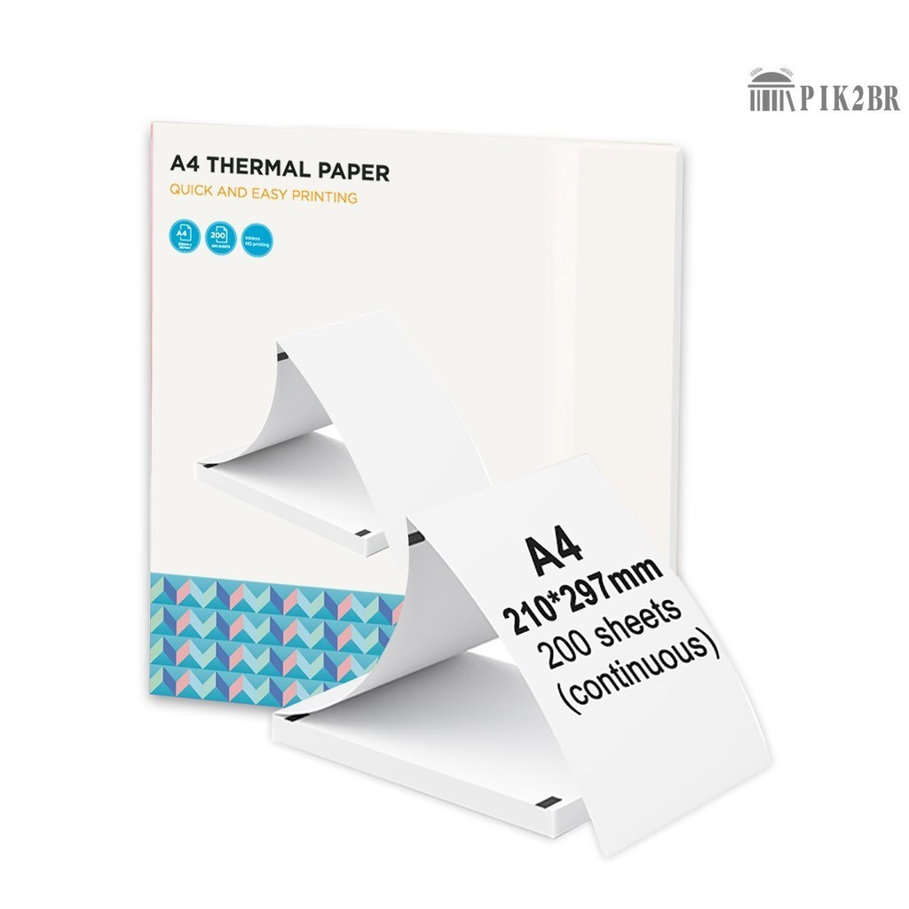 Papel Para Impressão A4 Thermal Fanfold 200 Folhas Impressora Térmica ...