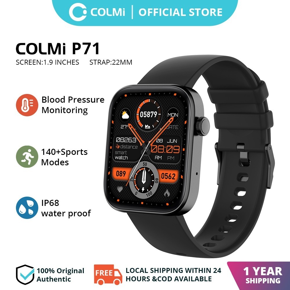 COLMI P71 Smart Watch IP68 Bluetooth 1,9 Polegadas Tela IPS 140+ Modos ...