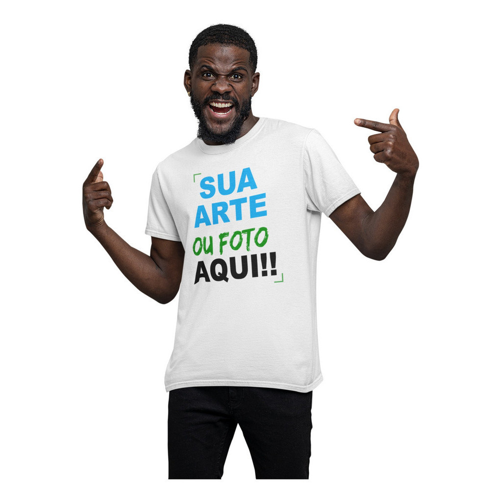 Camiseta Camisa Sua Estampa Logo Arte Foto Empresa Uniforme | Shopee Brasil