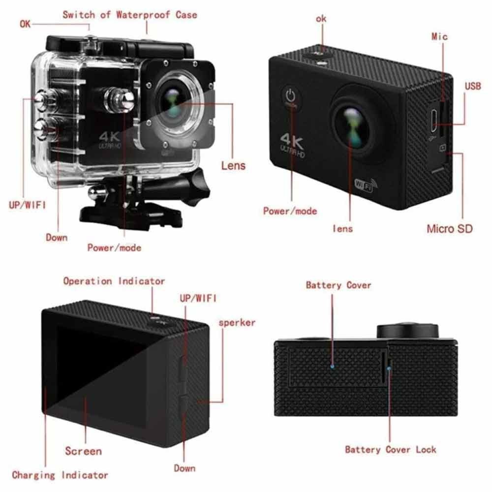 4K Ultra HD Action Camera 20MP WiFi Waterproof Remote Control Ultra ...