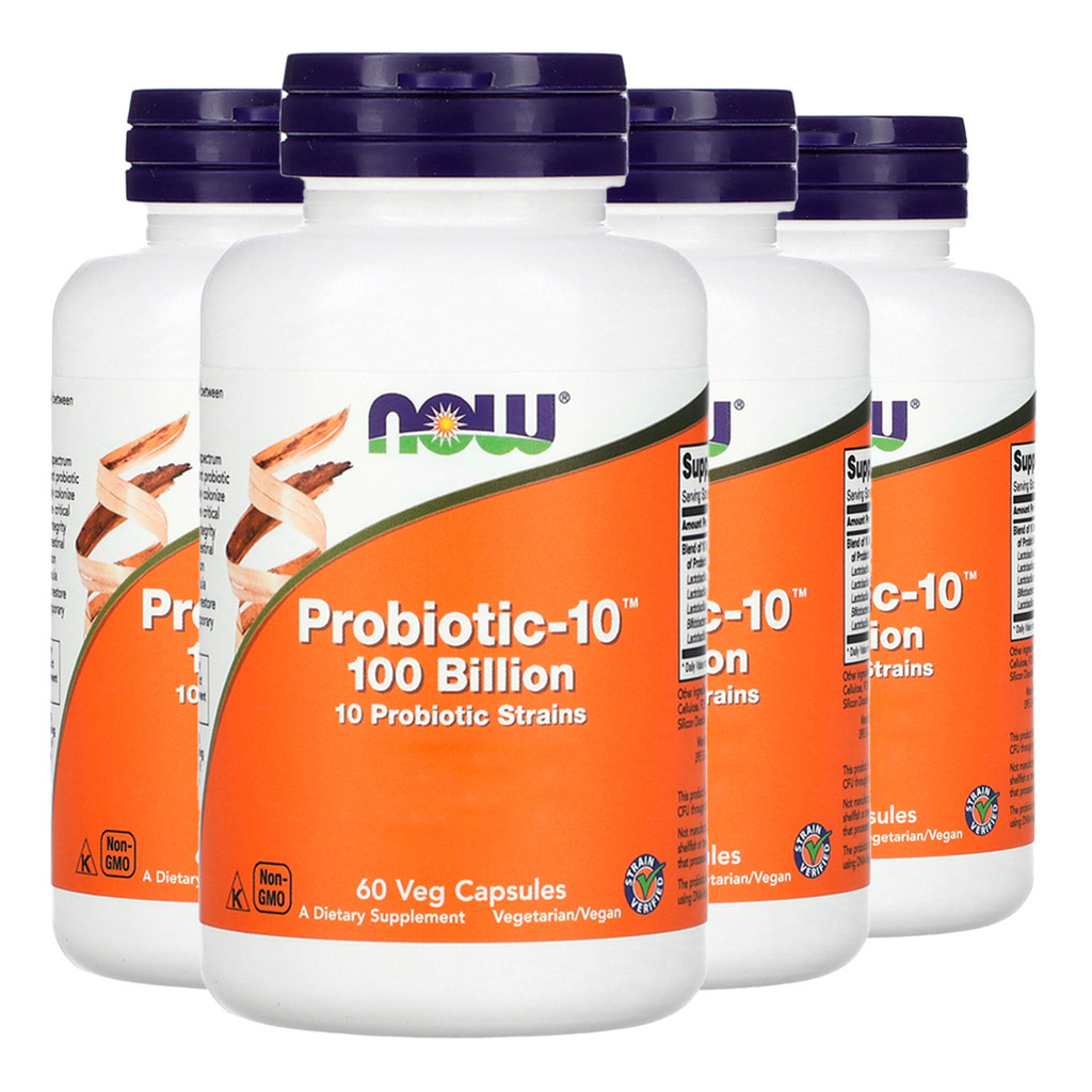 Kit 4x Probiotic-10 100 Bilhões Now Foods 60 Veg Cápsulas Importado ...