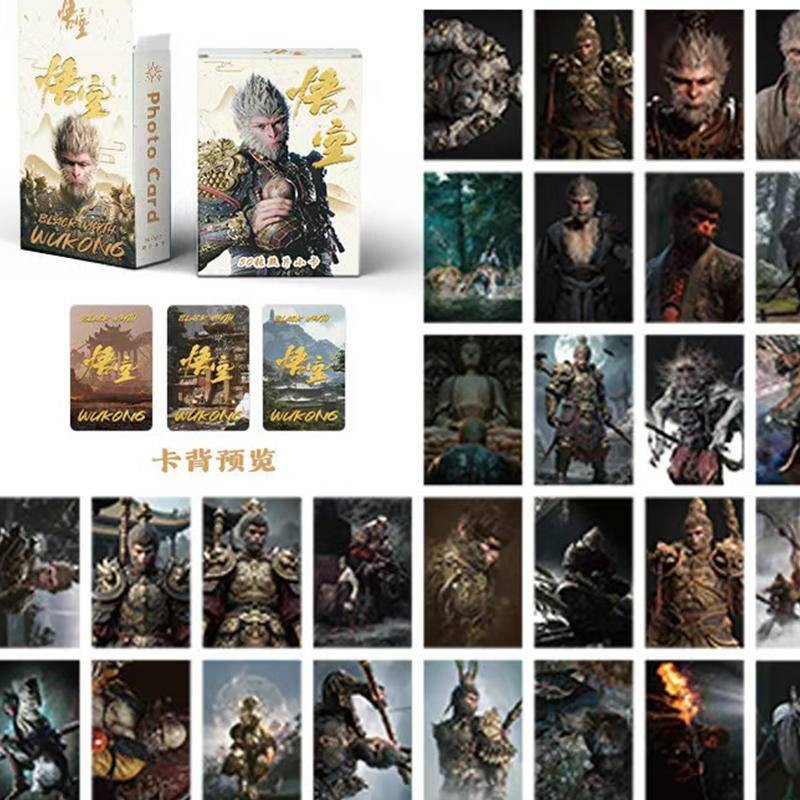 50Pcs/Pack Black Myth Wukong Laser Card Game Cartoon Impressão Em Dupla ...