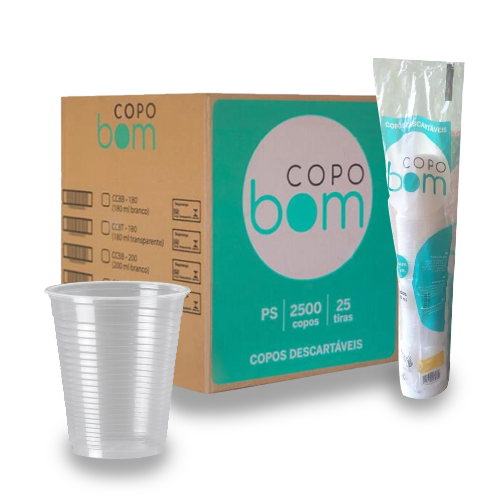 Copo Plástico Descartável 180ml Econômico Agua Refrigerante Caixa 2500Un | Shopee Brasil