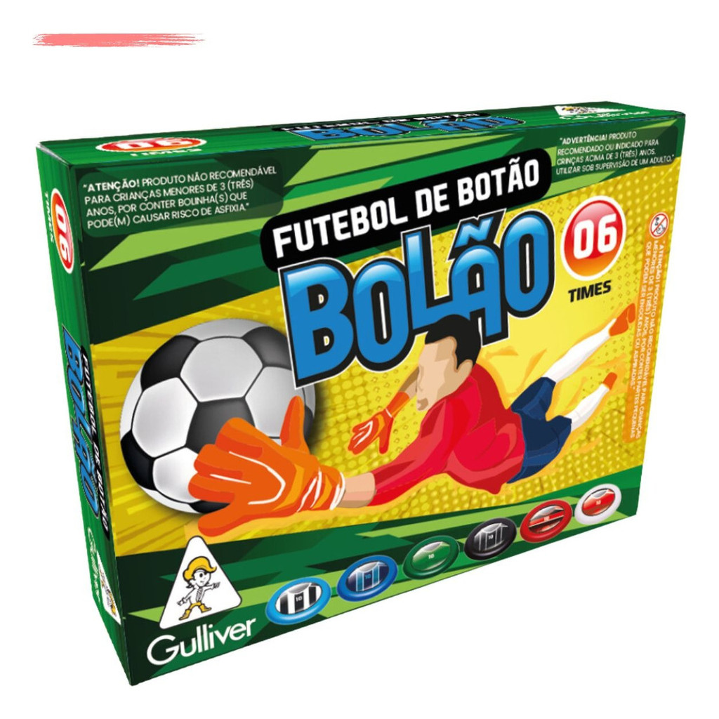Futebol De Botão Bolão 6 Times Brasileiros Gulliver Oferta ! | Shopee ...