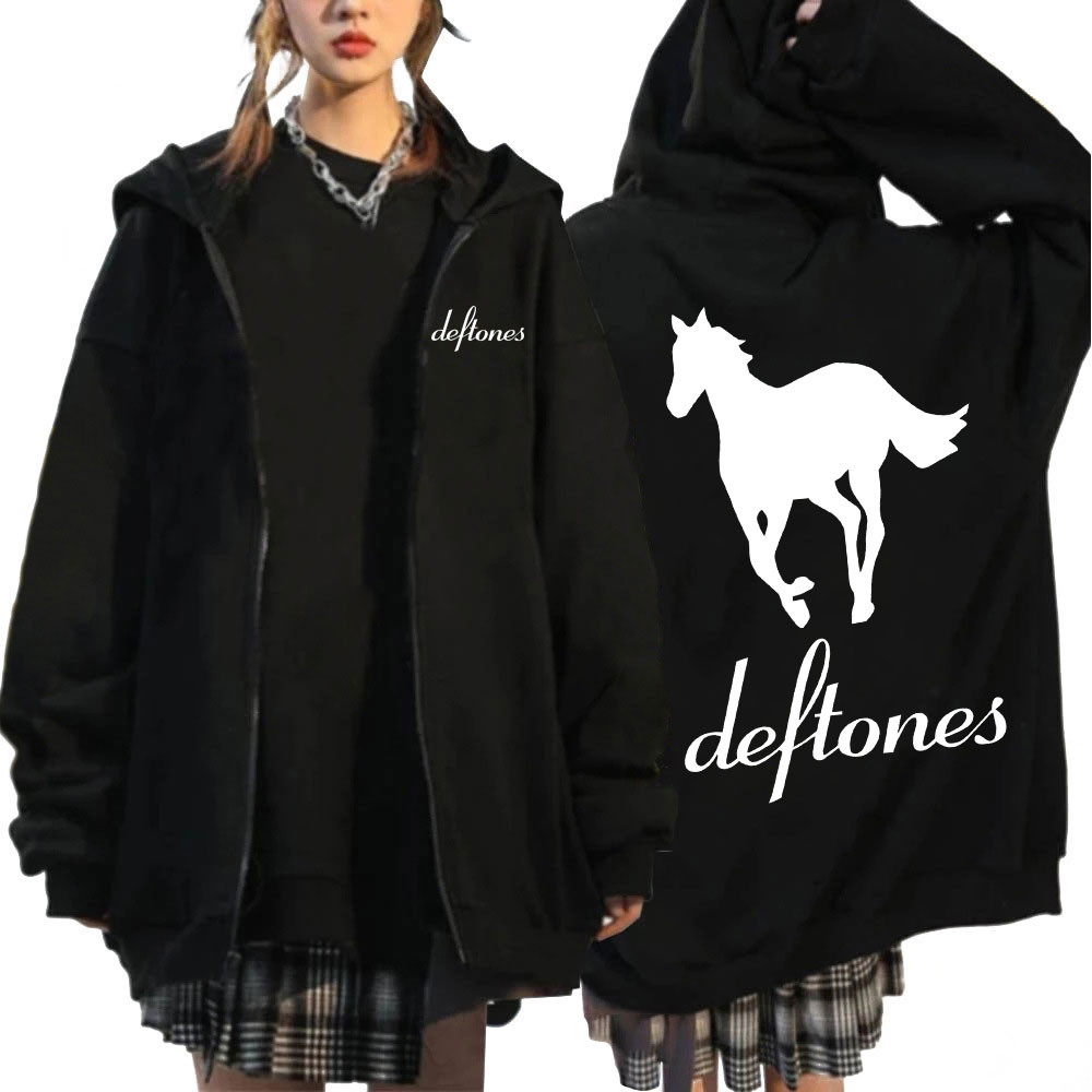 Deftones White Pony Zip Up Hoodie Rock Band Zipper Harajuku Hoodies ...