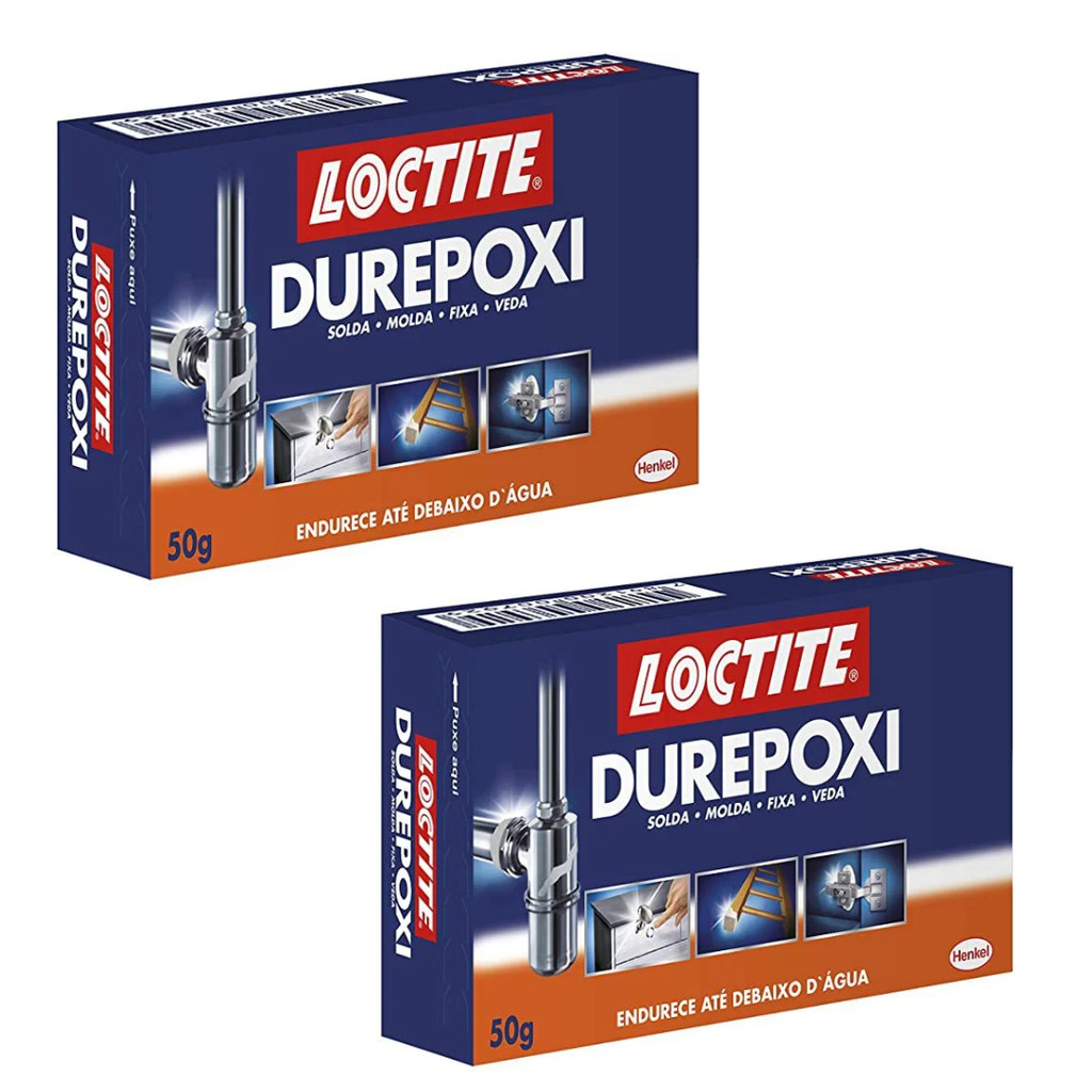 Kit 2 Loctite Durepoxi Cola Massa Epoxi Adesivo Durepox Original 50g | Shopee Brasil