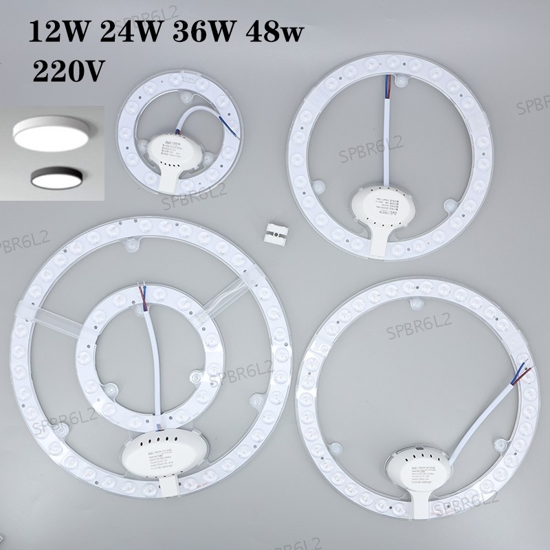 AC 220V 240V 12W 24W 36W 48w Branco LED chips De Lâmpada Painel Círculo ...