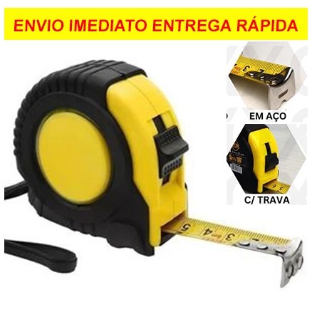 Trena Emborrachada Profissional de Bolso 3m X 19mm Fita Métrica Aço ...