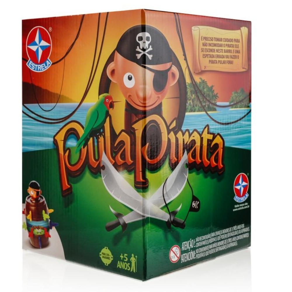JOGO PULA PIRATA ESTRELA BRINQUEDO INFANTIL BARRIL ESPADA ESTRATÉGIA ...
