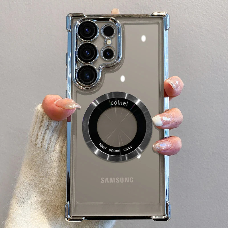 Capa De Carga Magnética Sem Fio De Luxo Para Samsung S24 Ultra S23 FE S22 Plus S21 S20 Nota 20 ...