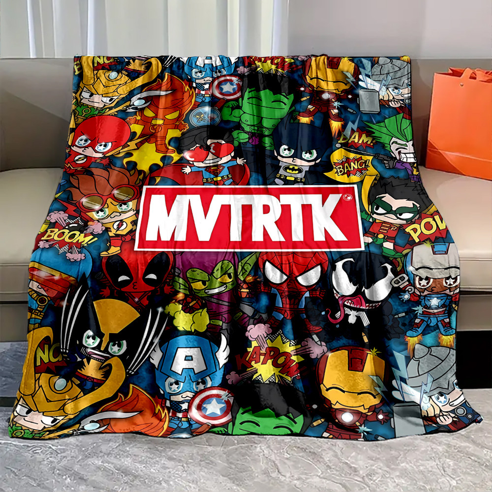 Disney Marvel-Avengers Superhero Cartoon Flanela Macia Fofa Lança Manta ...