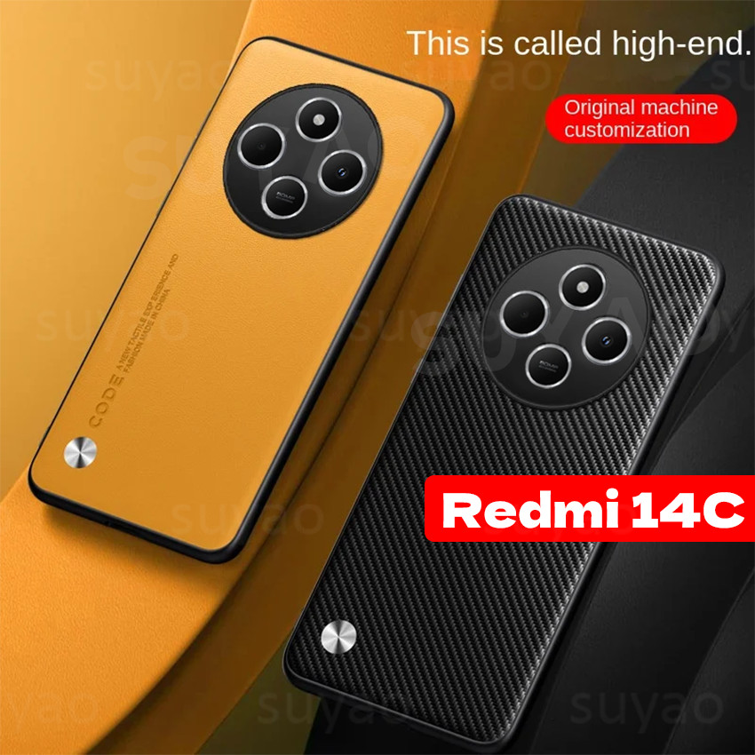 Para Redmi 14C Xiaomi Poco C75 13C 2024 Capa De Telefone Pele Lisa Textura De Couro Soft ...