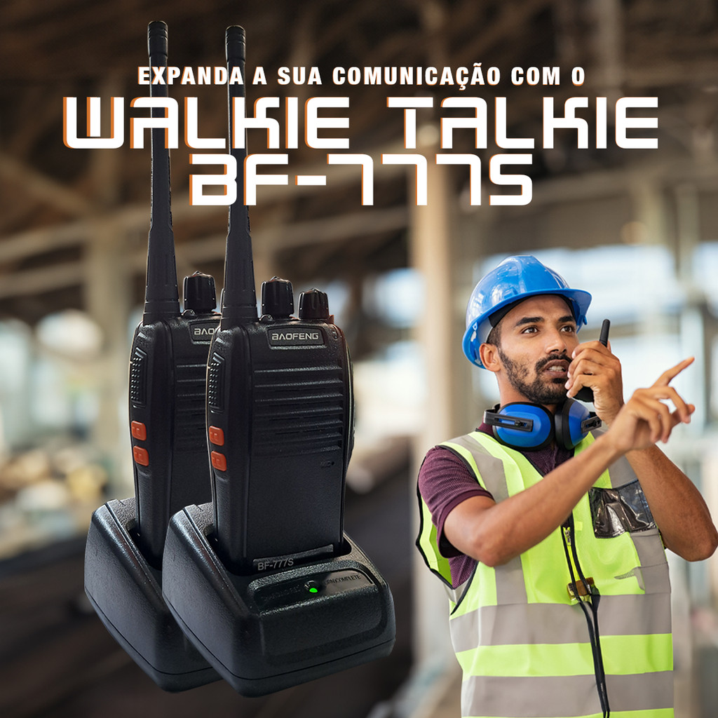 Kit 3/2/1 Rádio Walk Talk Radio Comunicador Baofeng 777s 16 Canais ...