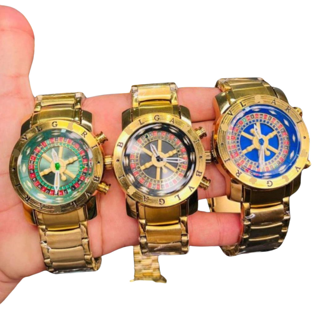 Relógio Roleta Giratória Speed Cassino Masculino em Aço Inoxidável, 100 ...