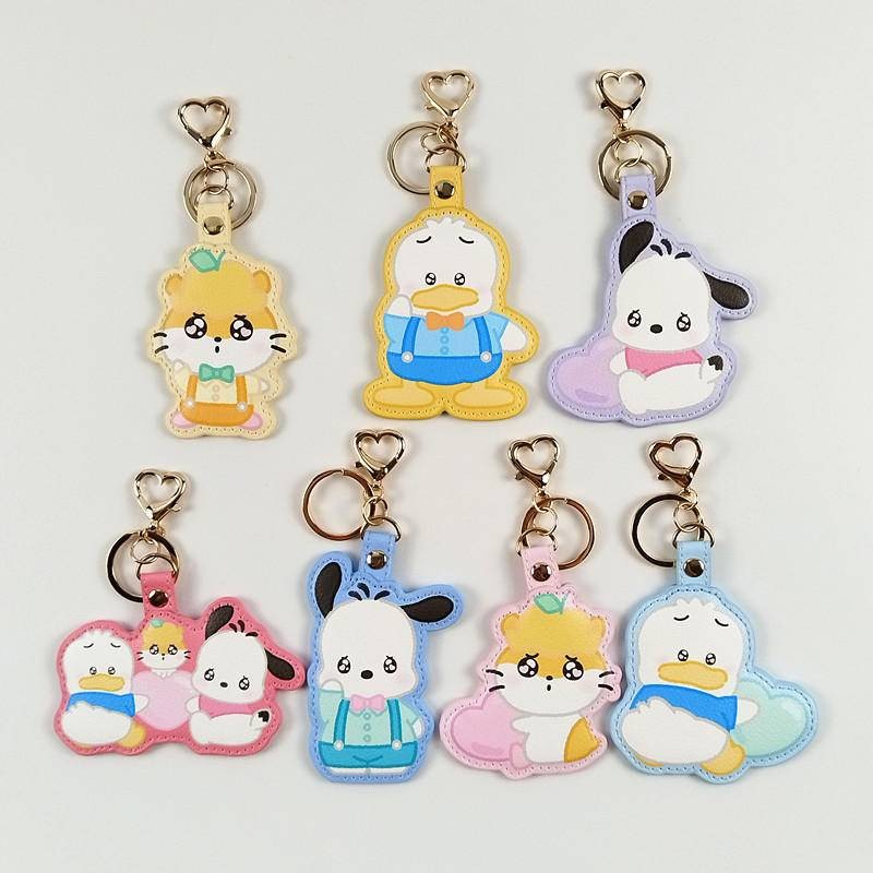 Japan Sanrio Pekkle Corocorokuririn Pochacco PU Keychain Mascot Charm ...