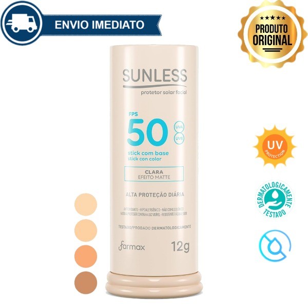 Protetor Solar Facial em Bastão 12g Efeito Matte com Base FPS 50 ...