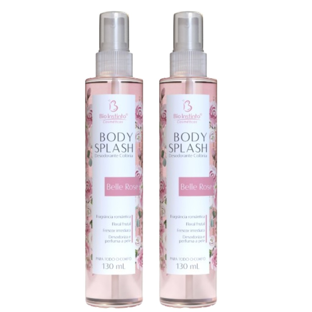 Kit 2 Body Splash Colônia Belle Rose 130Ml - Bio Instinto | Shopee Brasil