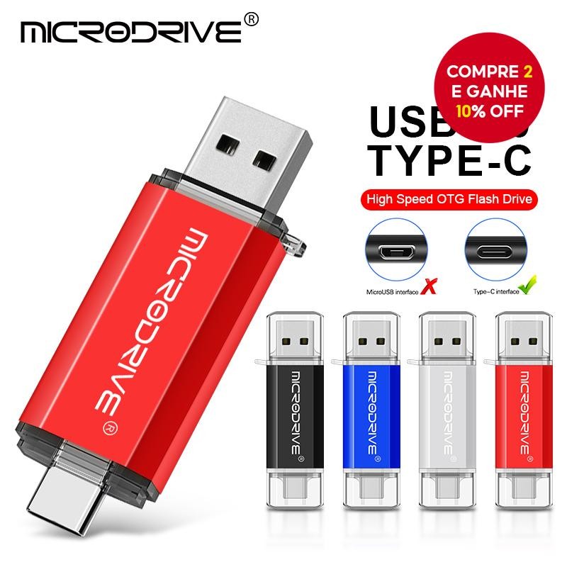 Microdrive Flash Drive 32GB 64GB 128GB USB Tipo C Pen OTG De Alta ...