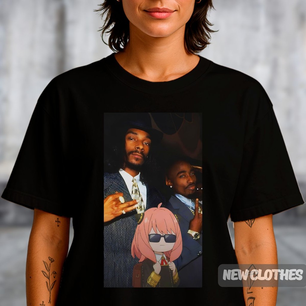 Camiseta Anya Gangster Snoop Dog Tupac Spy X Family Anime Engraçado ...
