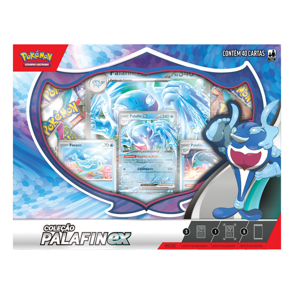 Box Pokémon Coleção Palafin Ex Cartas Pokemon Copag PT | Shopee Brasil