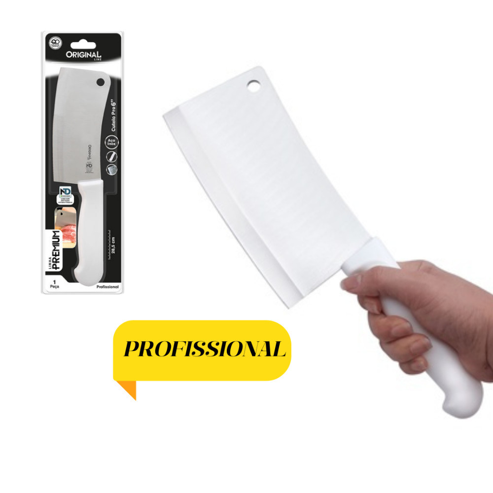 Cutelo Aço Inox Profissional Cabo Plástico 28cm De Cozinha Original ...